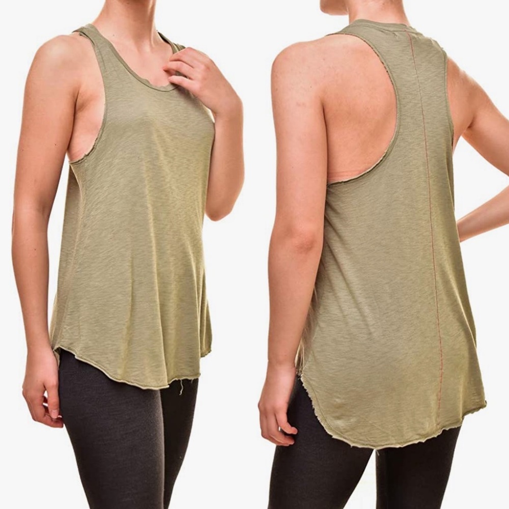 Sundry Moss Green Racerback High Neck Tank Sz Small - Gem